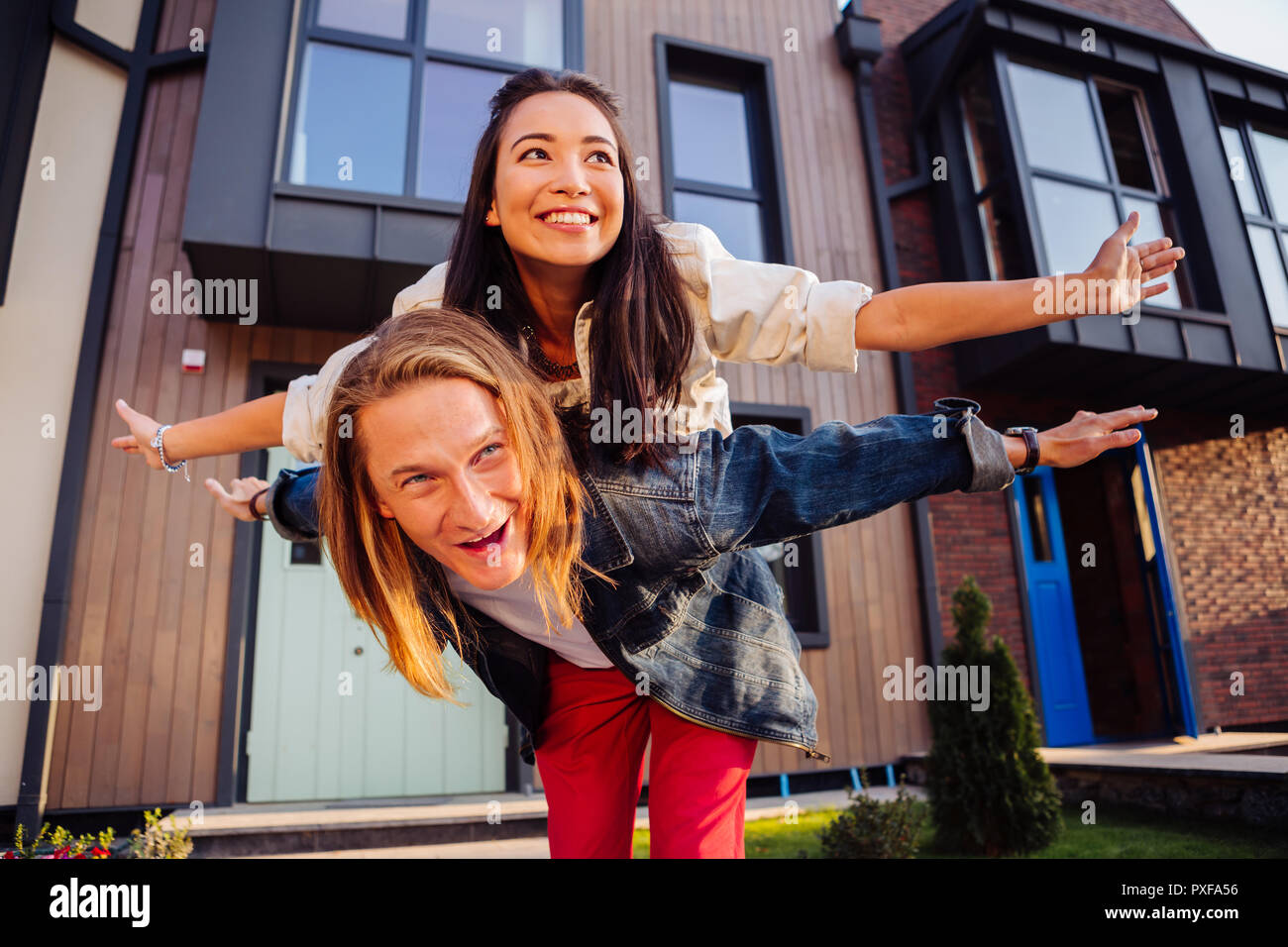 Asian couple residential area hi-res stock photography and images - Alamy