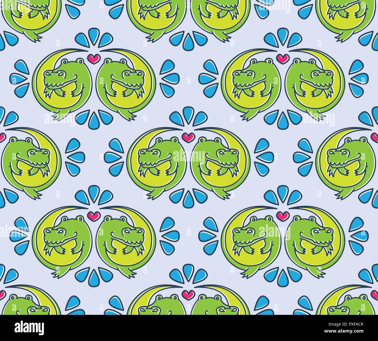 Vector seamless pattern with crocodile. Pattern for children Stock ...