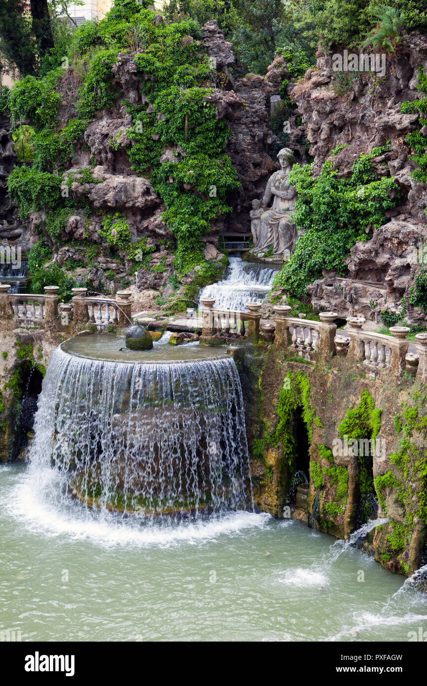 Villa d`Este(16th-century) fountain and garden , Tivoli, Italy. UNESCO ...