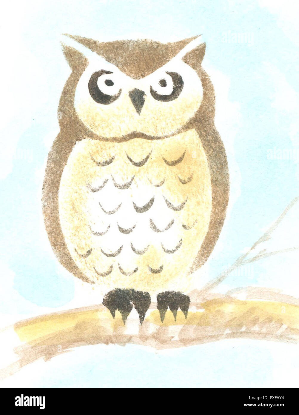 Stenciled Stylized Owl Stock Photo - Alamy