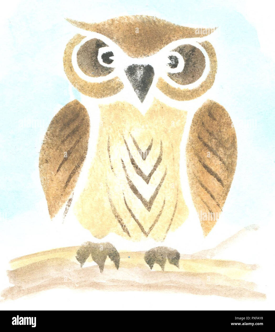Stenciled Stylized Owl Stock Photo - Alamy