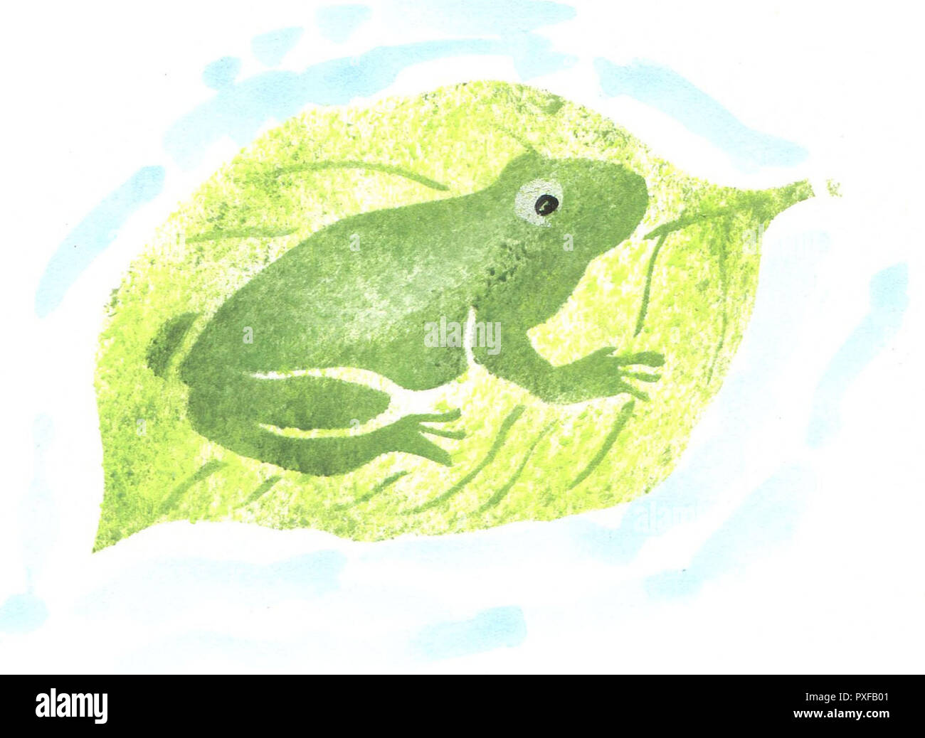 Stenciled Stylized Frog Stock Photo - Alamy