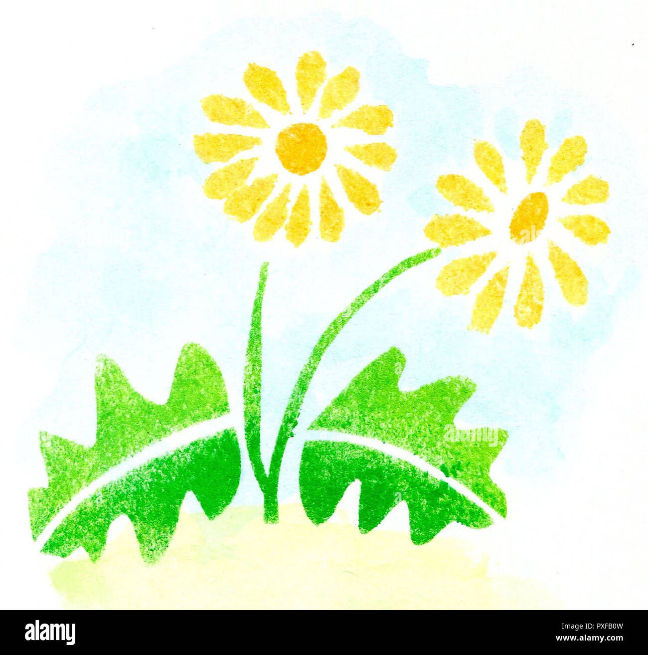 Stenciled flower hi-res stock photography and images - Alamy