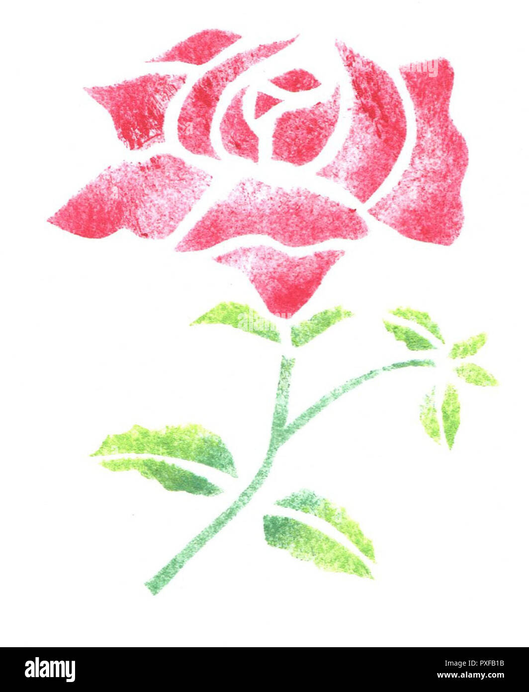 Stenciled Stylized Rose Stock Photo - Alamy