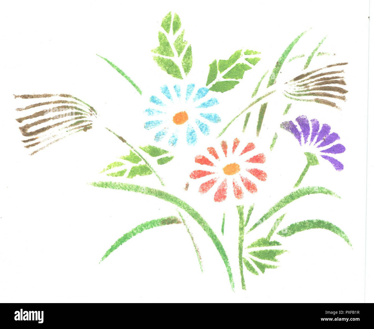 Stenciled flower hi-res stock photography and images - Alamy