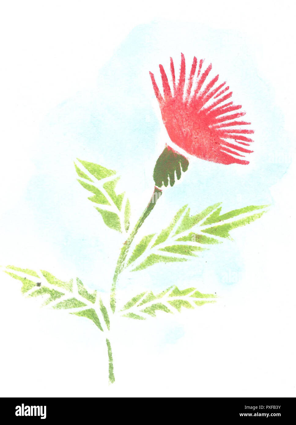 Stenciled Stylized Thistle Stock Photo - Alamy