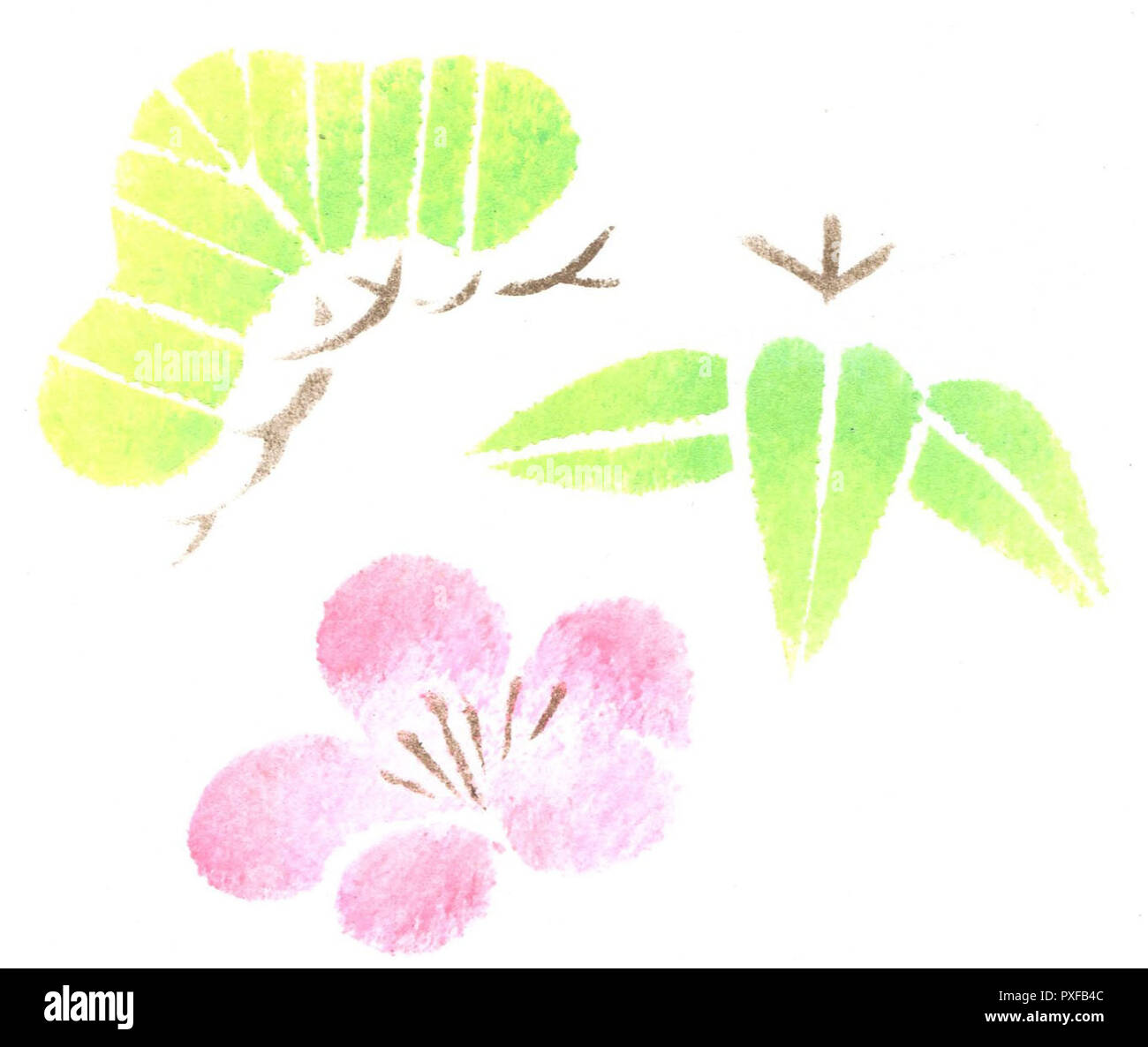 Pine bamboo plum hi-res stock photography and images - Alamy