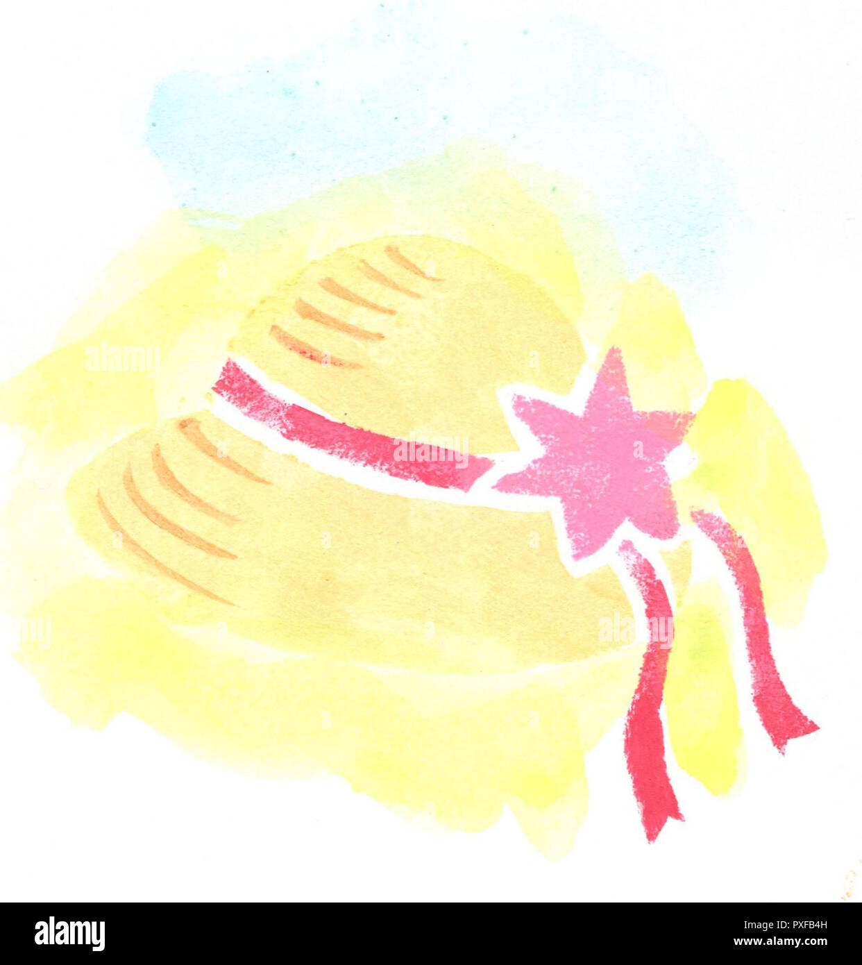 Stenciled Stylized Straw Hat Stock Photo - Alamy