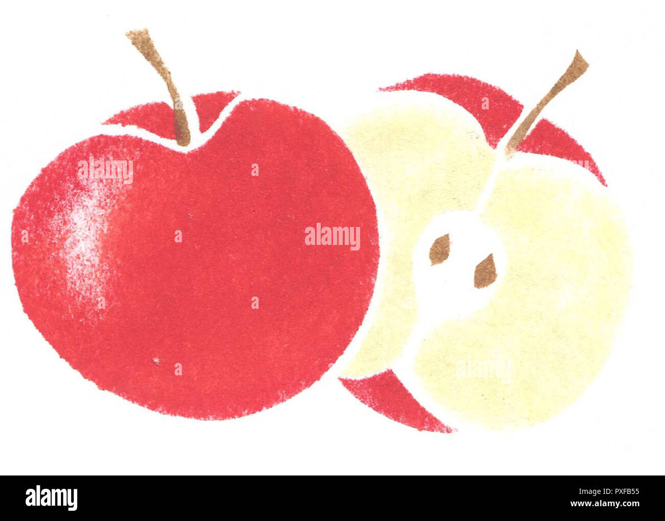 Stenciled Stylized Apple Stock Photo - Alamy