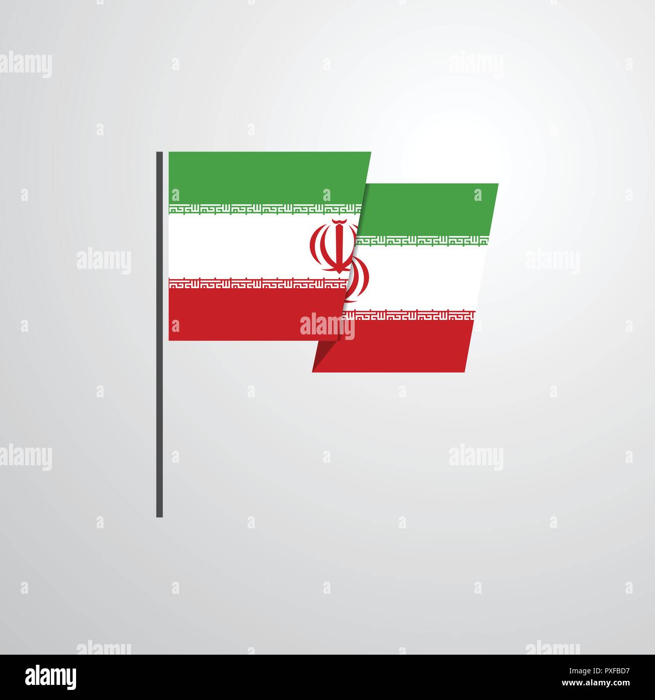 Wavy Iranian Flag Stock Vector Images - Alamy