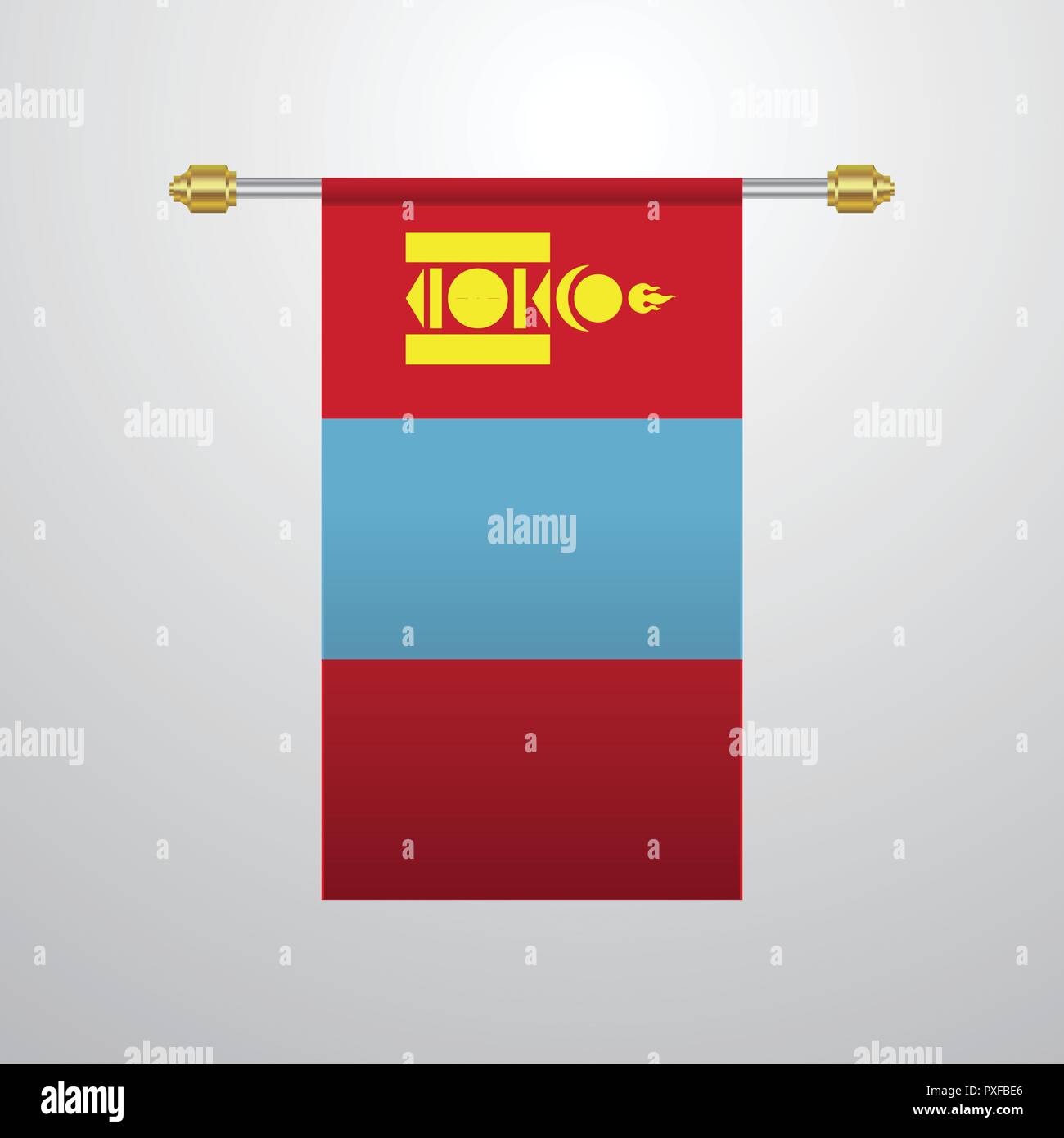 Waving mongolian flag Stock Vector Images - Alamy