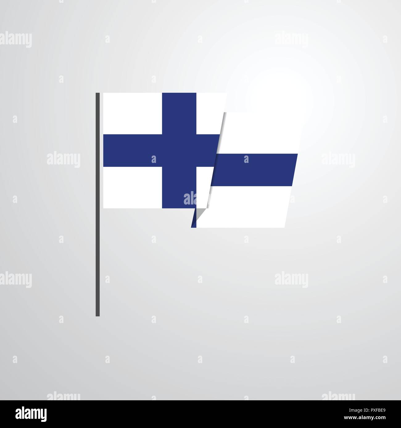 Wavy flag of finland Stock Vector Images - Alamy