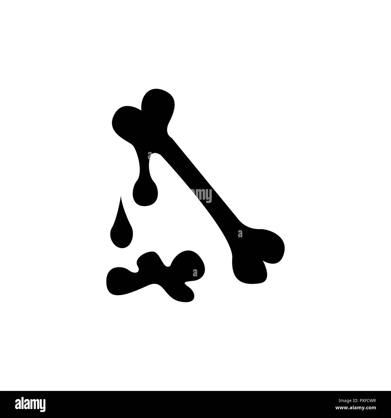Bloody bones, spooky silhouettes of spooky bones for the attributes of ...