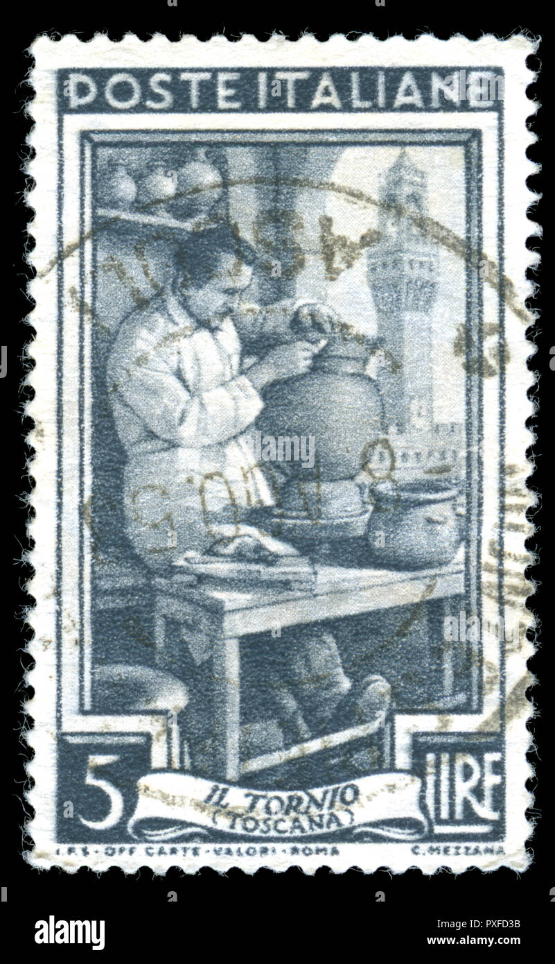 Postmarked stamp from Italy in the series issued in 1950 Stock Photo ...