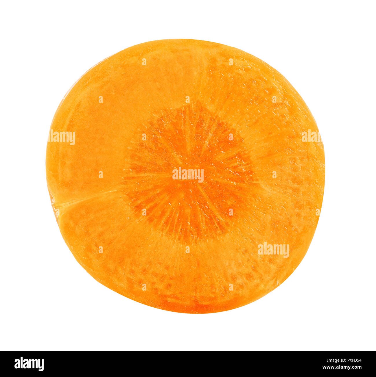 Carrot slice. Top view of carrot isolated on white Stock Photo - Alamy