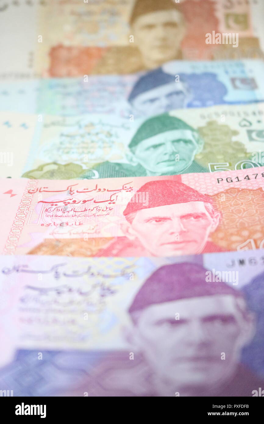 Pakistani currency mix note bundle Stock Photo - Alamy
