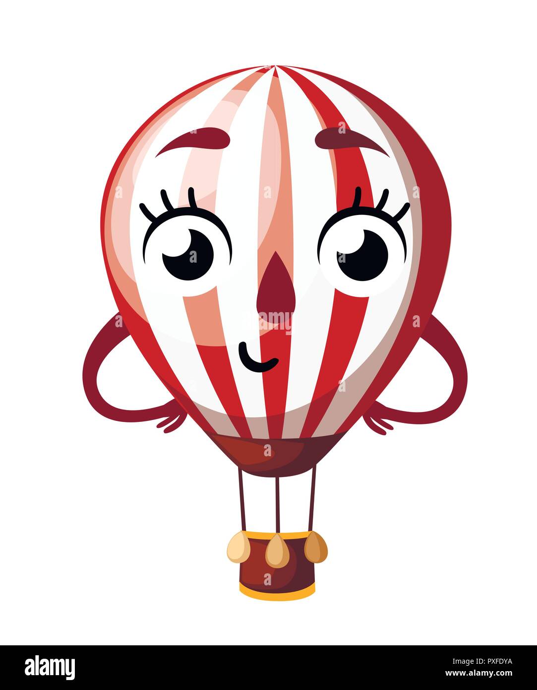 Hot air balloon mascot. Cartoon character design. Air balloon with eyes ...