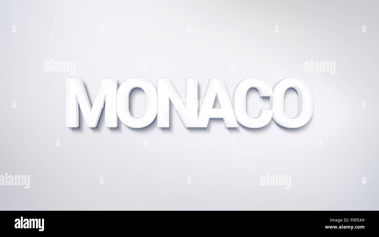 Monaco, text design. calligraphy. Typography poster. Usable as ...