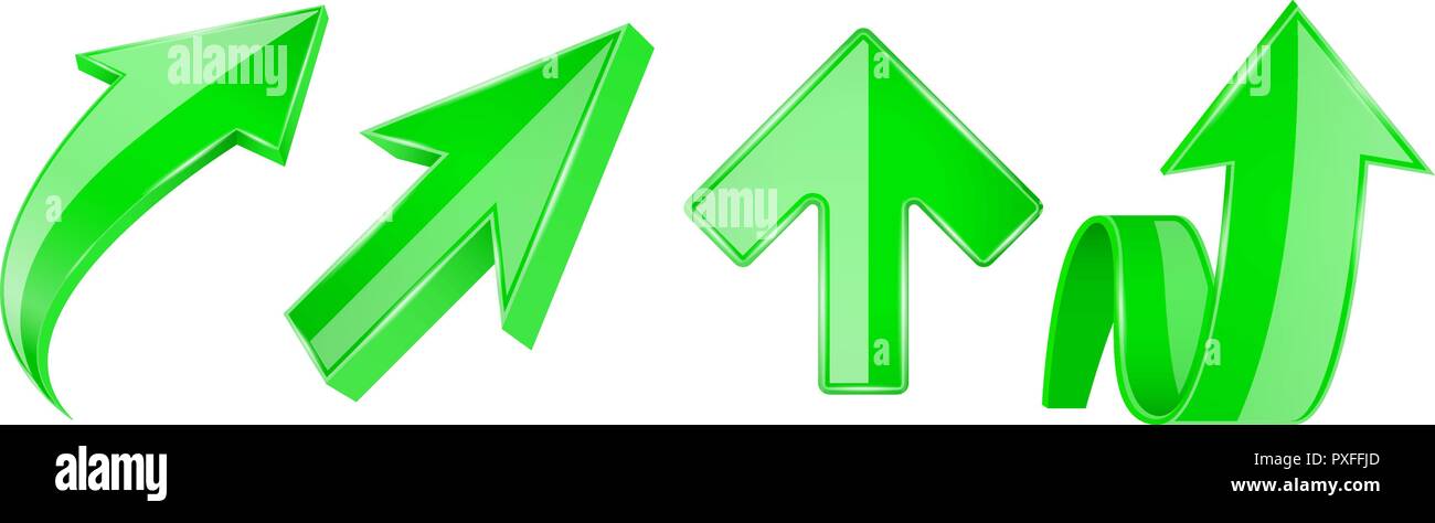 Green arrows set. 3d UP icons Stock Vector Image & Art - Alamy