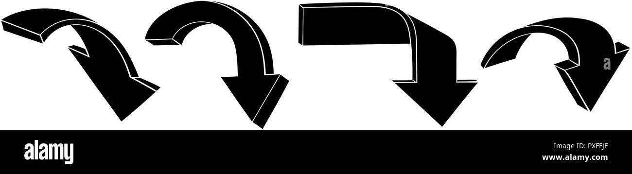 Black arrows. Down signs. Hand drawn sketch Stock Vector Image & Art ...