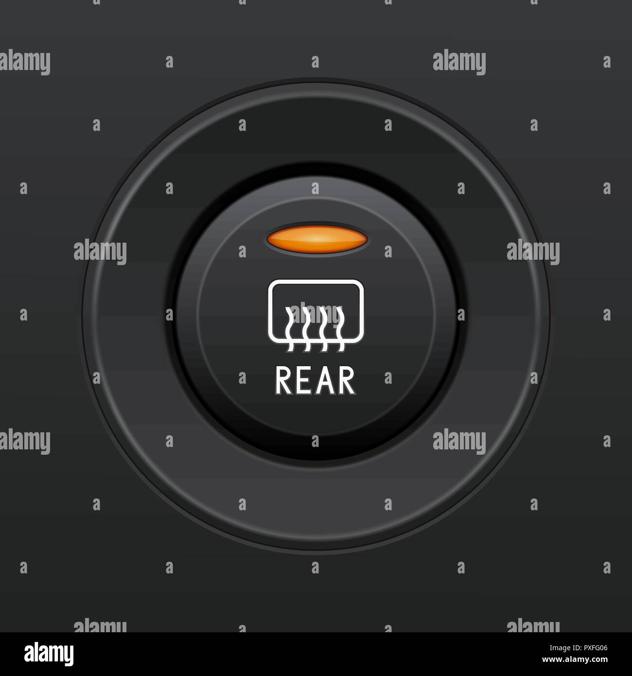 Rear glass heating button. Car dashboard element Stock Vector Image ...