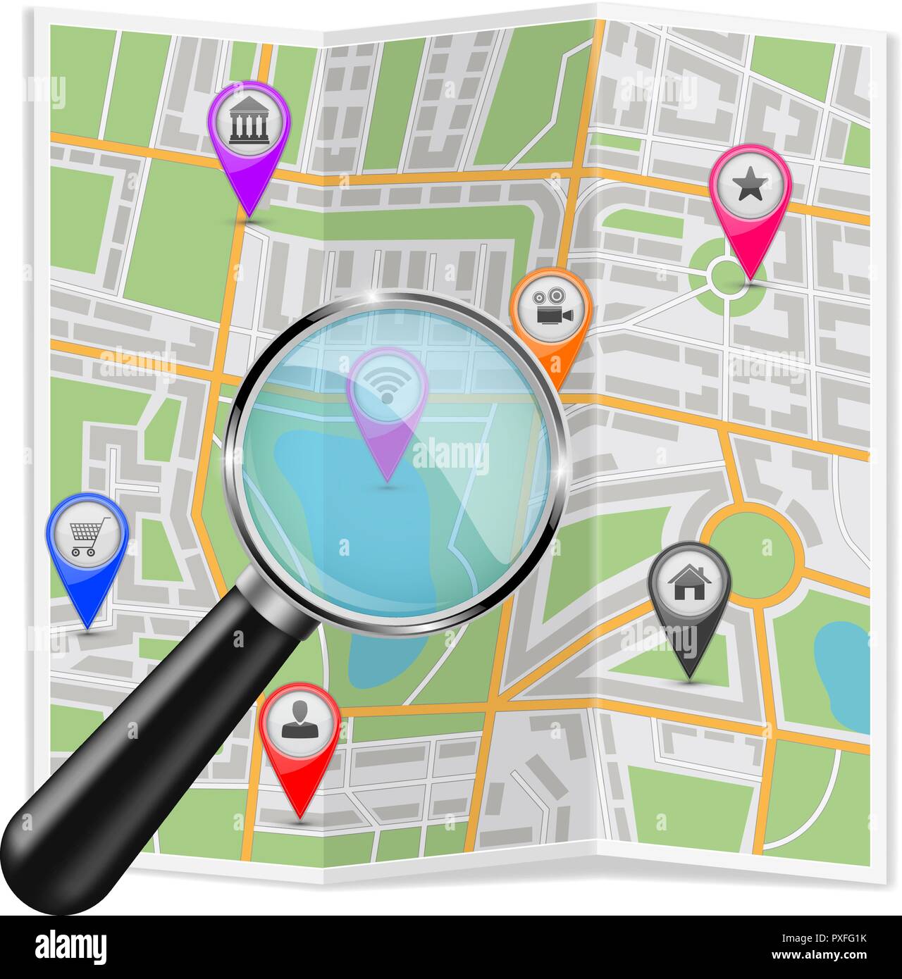 Gps navigation pins location Stock Vector Images - Alamy