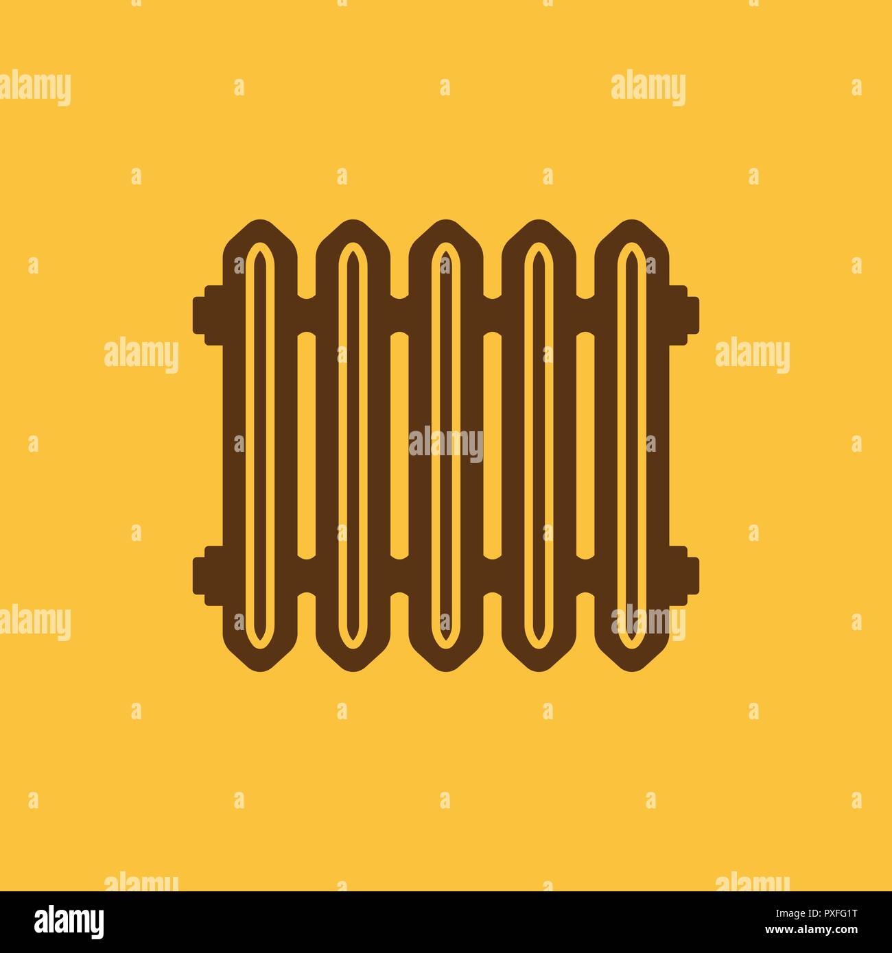Radiator icon. Heater and heating, heat symbol. Flat design. Stock ...