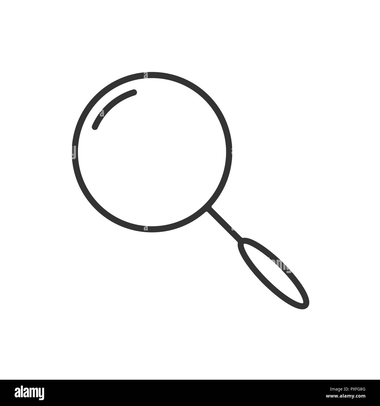 Magnifying glass line icon on a white background. Vector illustration ...