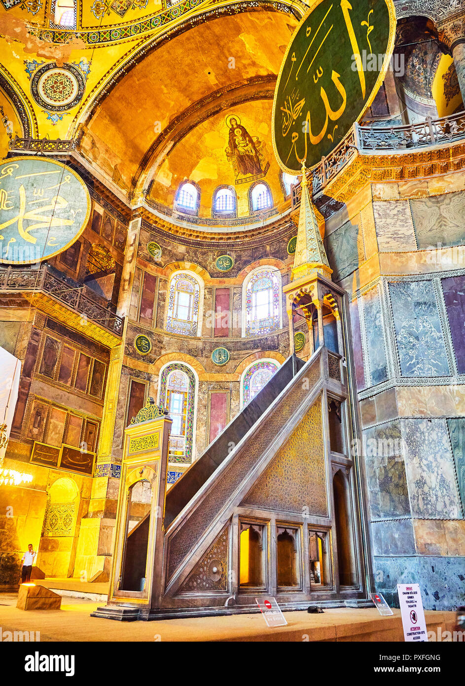Minbar, the pulpit at right hand side of the altar of Hagia Sophia ...
