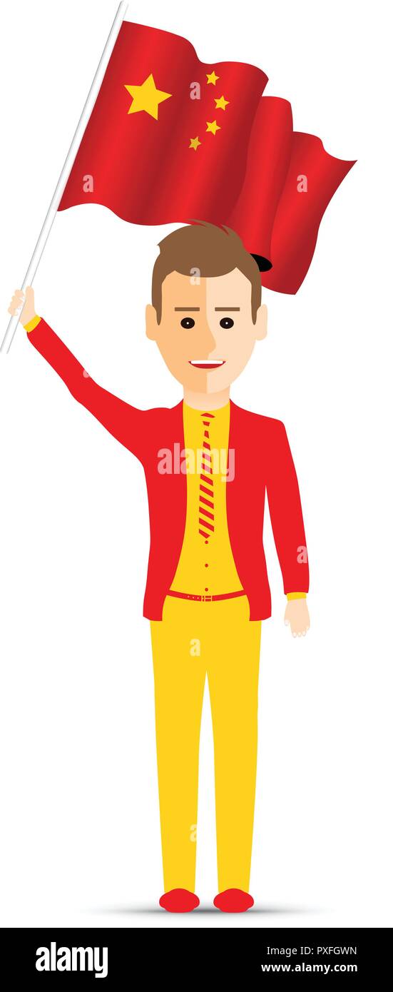 Waving chinese flag Stock Vector Images - Alamy