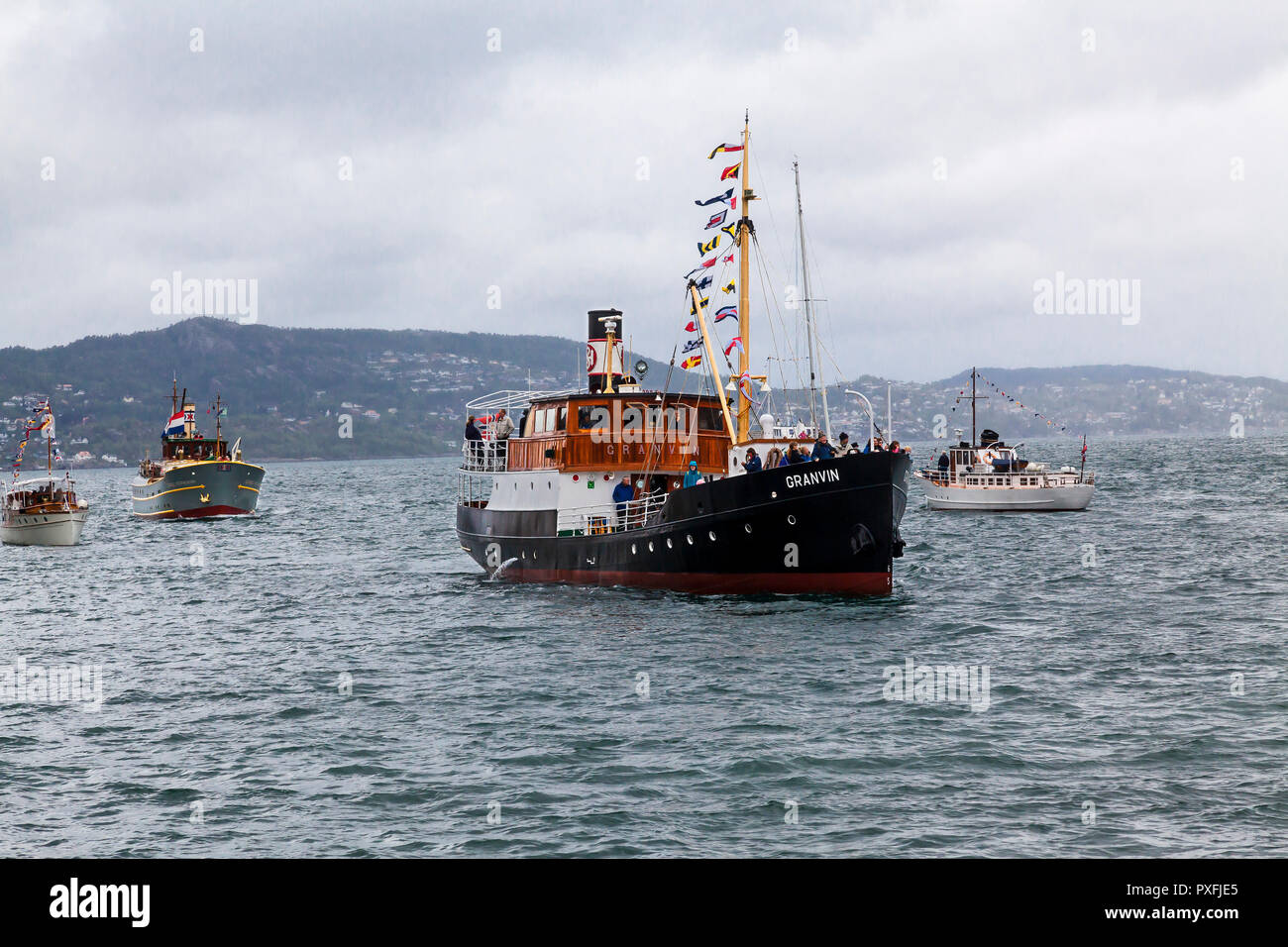 Veteran passenger steam ship Granvin, built 1931, arriving from ...