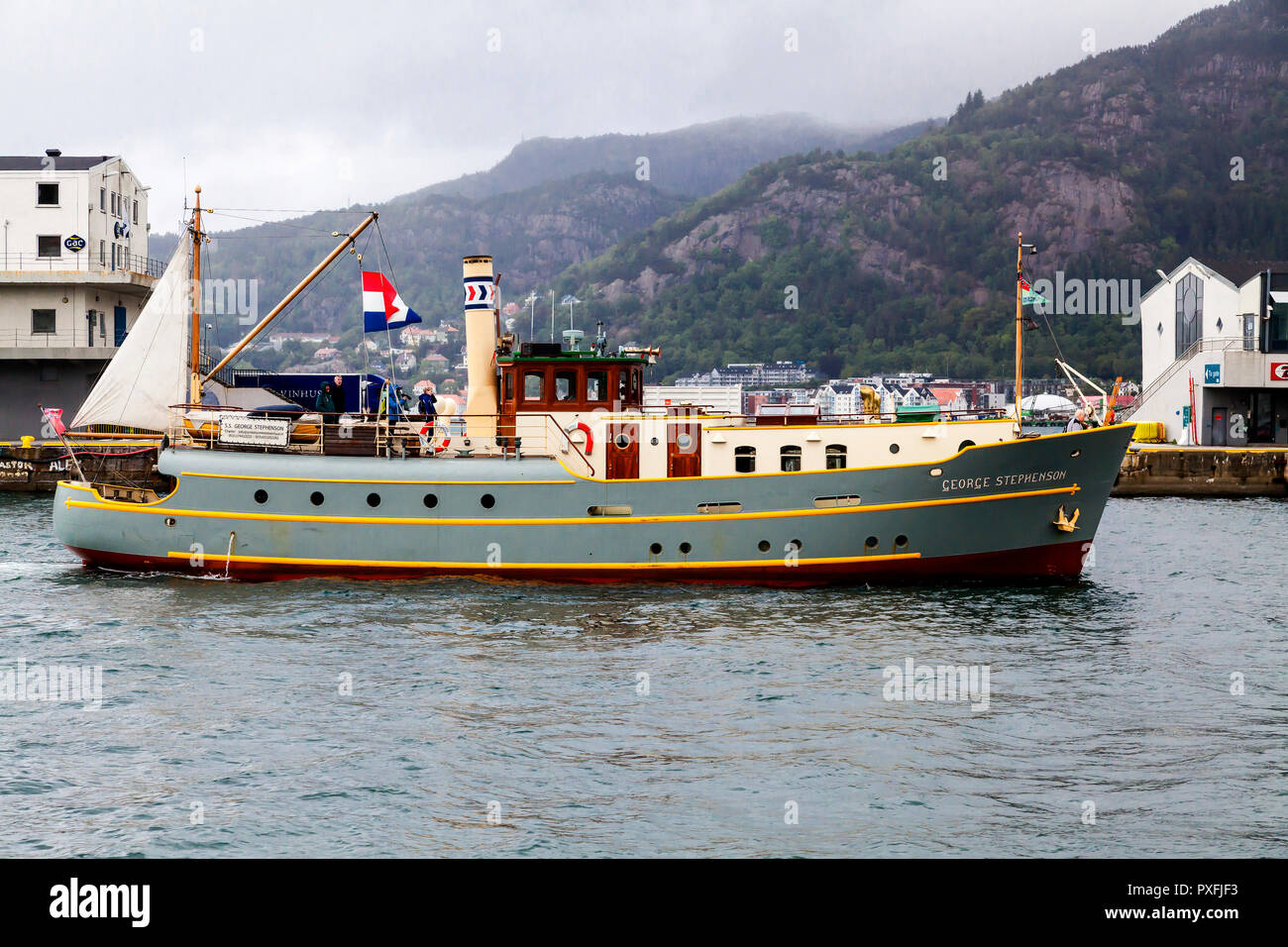 Passenger steam ship George Stephenson, built 2013, arriving from ...