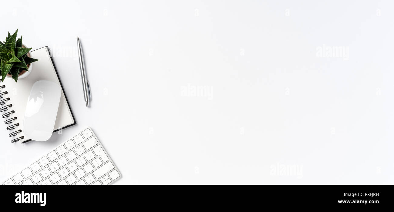 Elegant office desktop. Top view Stock Photo - Alamy