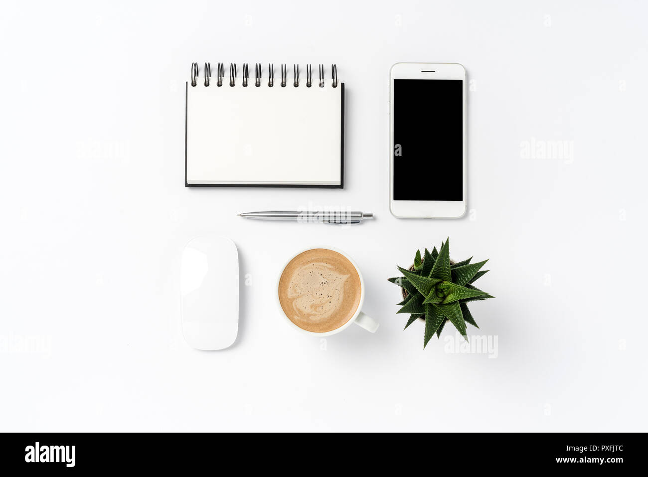 Elegant office desktop. Top view Stock Photo - Alamy