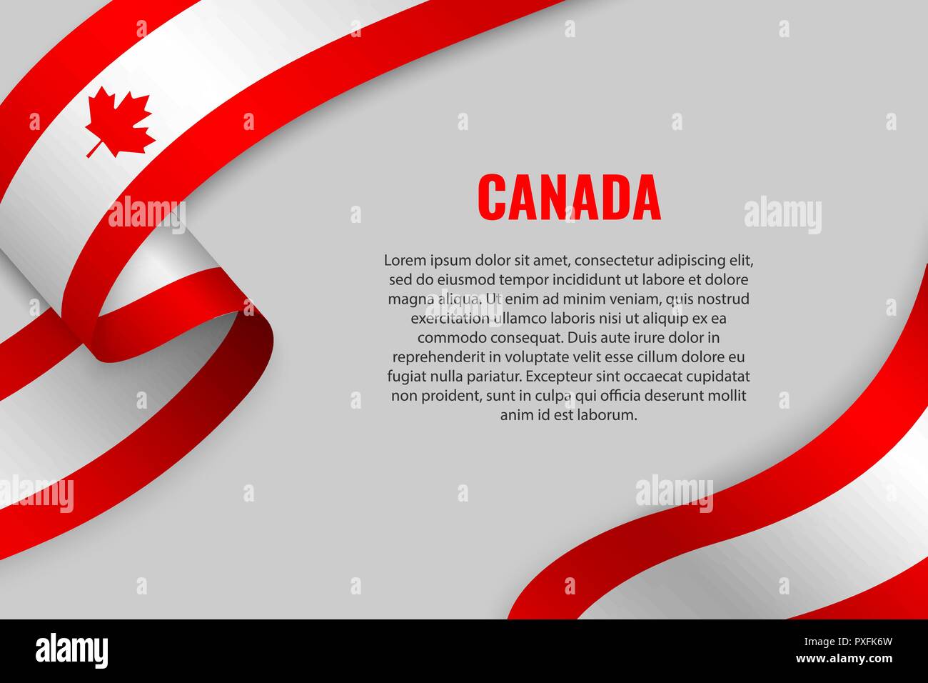 Waving ribbon or banner with flag of Canada. Template for poster design ...