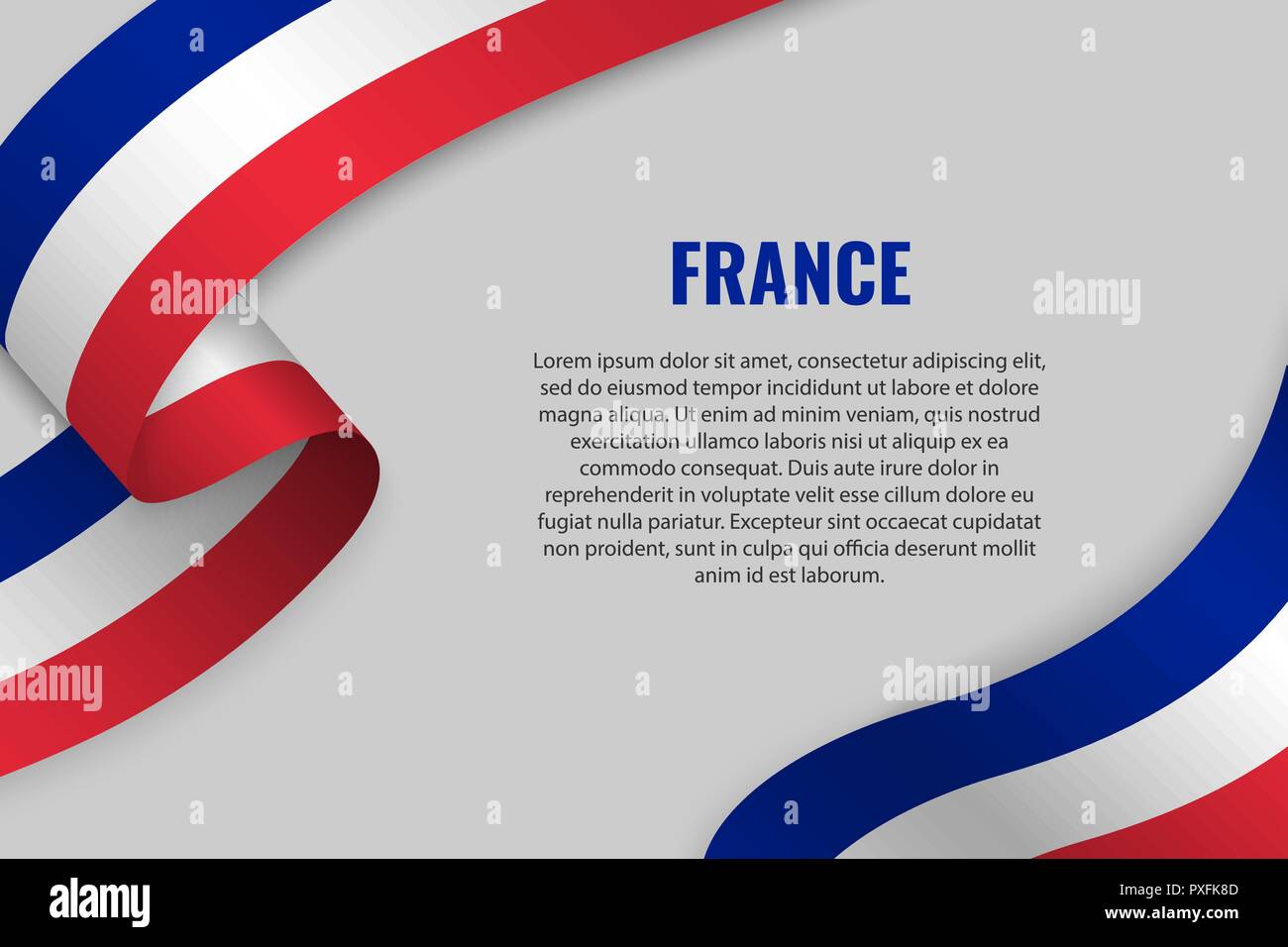 Waving ribbon or banner with flag of France. Template for poster design ...