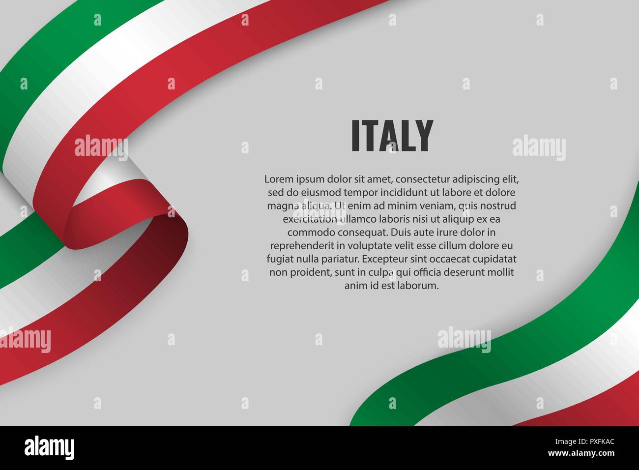 Waving ribbon or banner with flag of Italy. Template for poster design ...