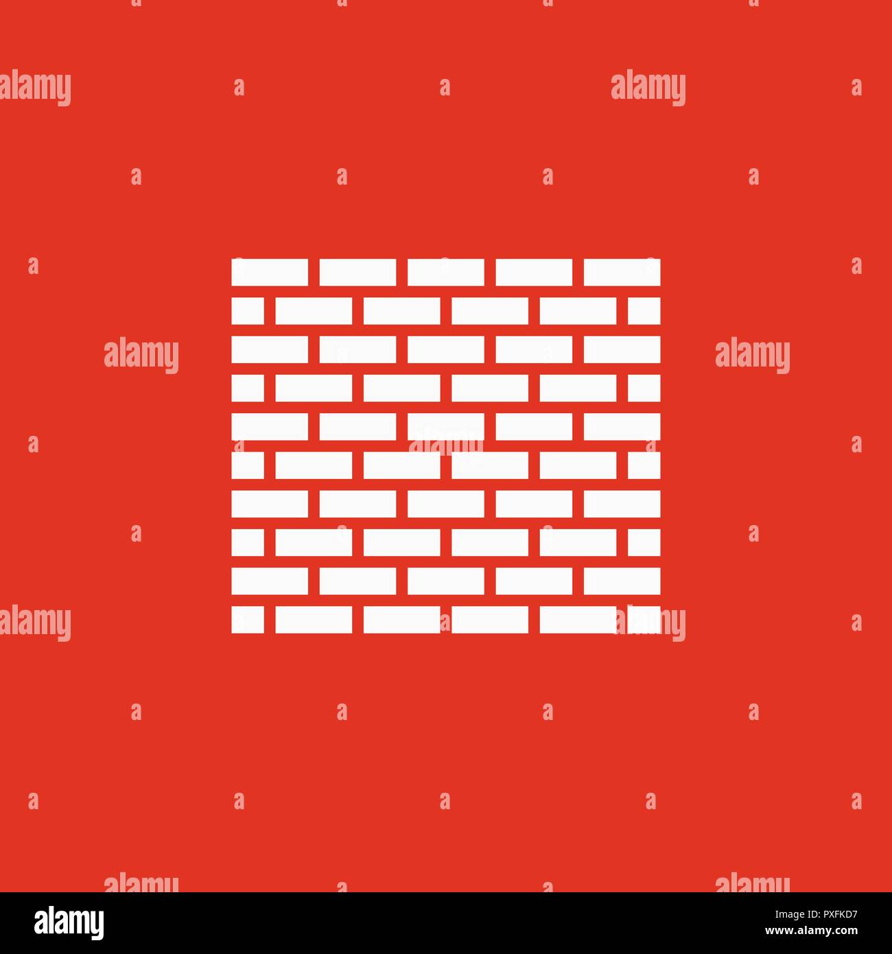 Brick wall icon. Building and construction, development, barrier, side ...