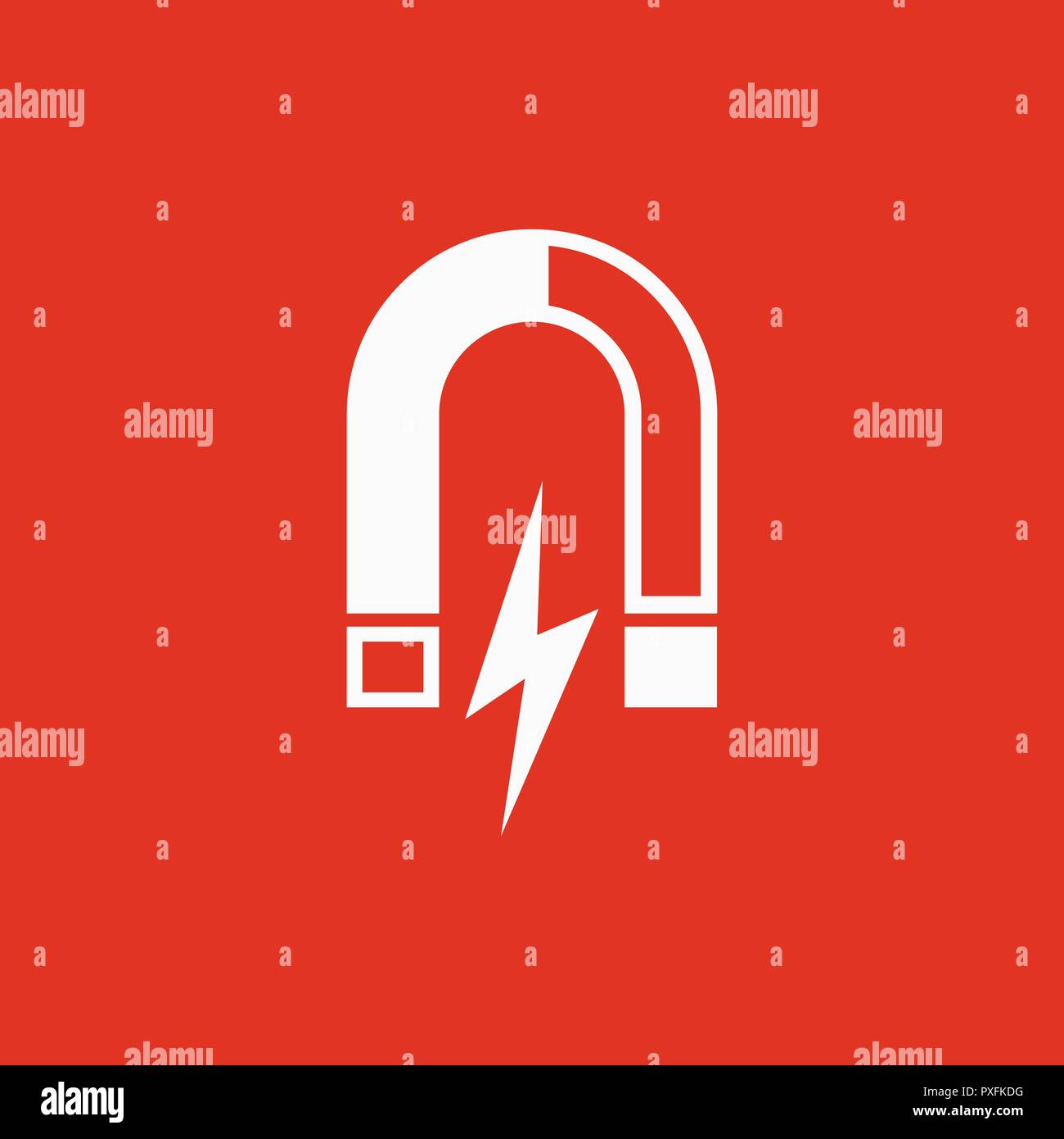 Magnet icon. Magnetic and attract, physics symbol. Flat design. Stock ...