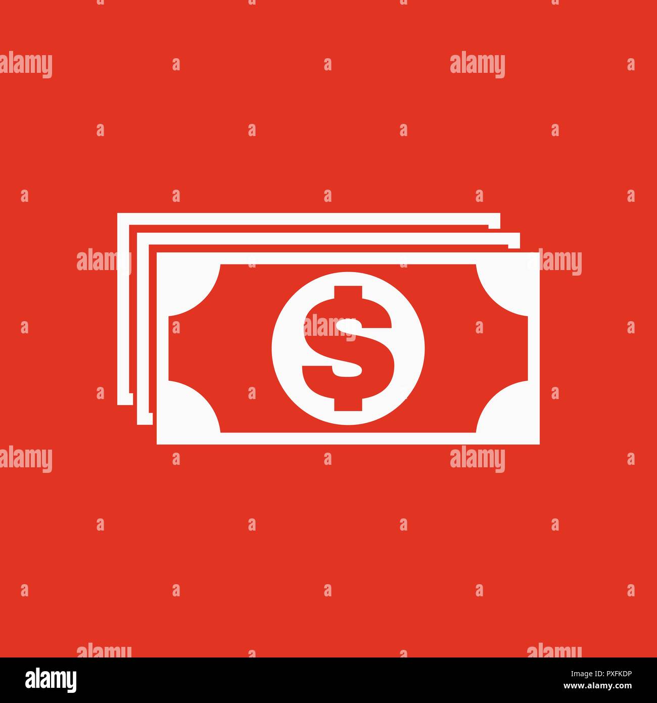 Money icon. Dollar and cash, coin, currency, bank symbol. Flat design ...