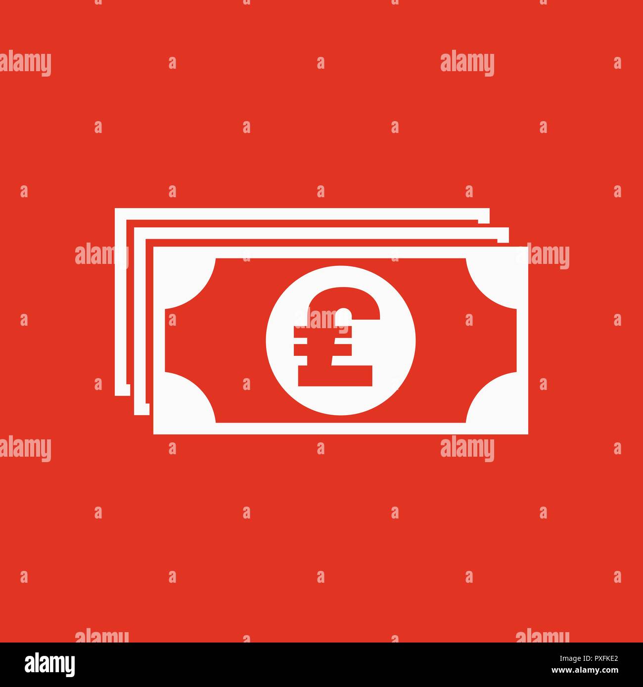 Money icon. Pound sterling and cash, coin, currency, bank symbol. Flat ...