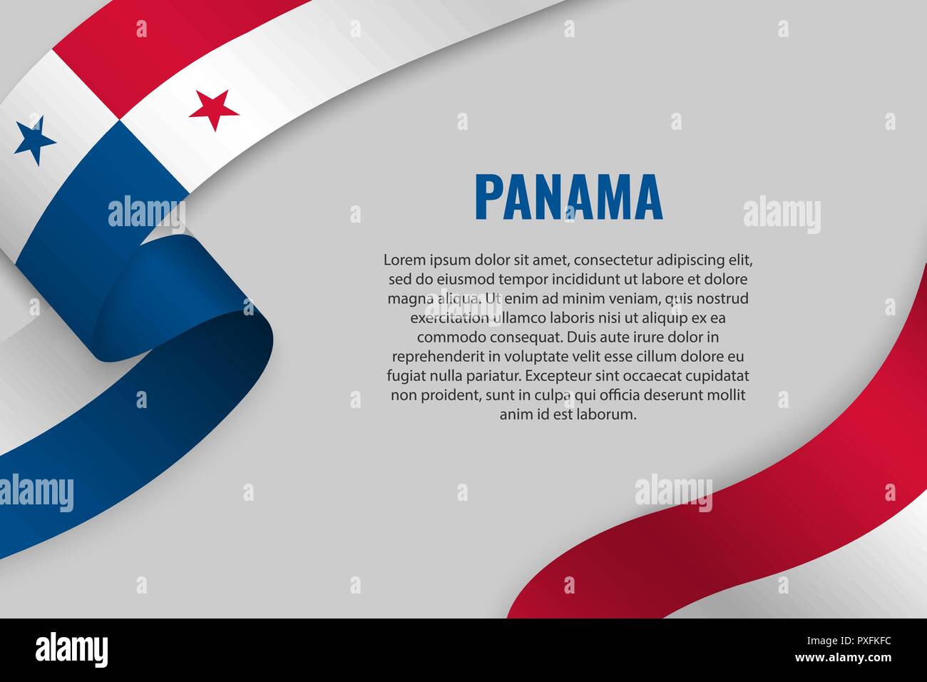 Waving ribbon or banner with flag of Panama. Template for poster design ...