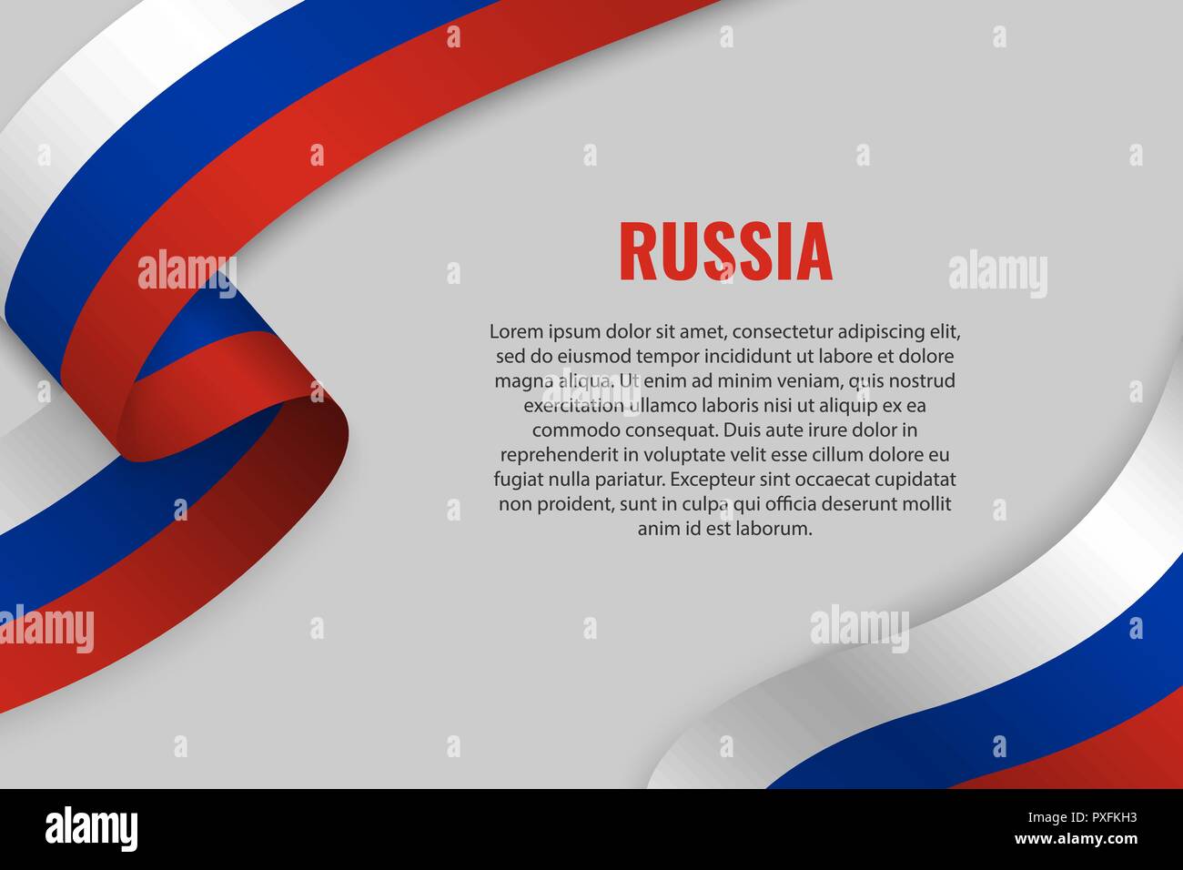 Waving ribbon or banner with flag of Russia. Template for poster design ...