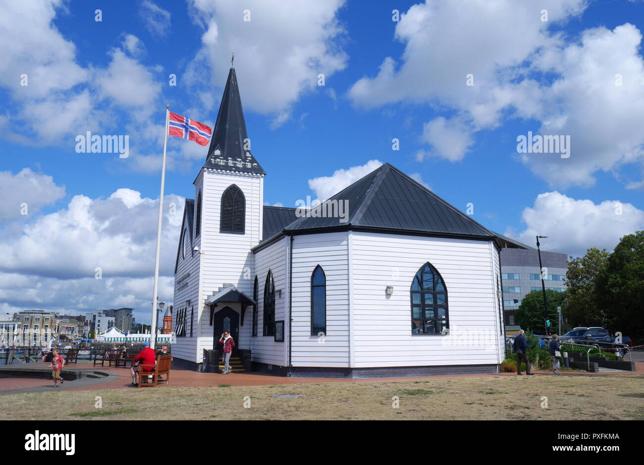 Norwegian Church, Cardiff Bay, Cardiff, South Wales, United Kingdom ...