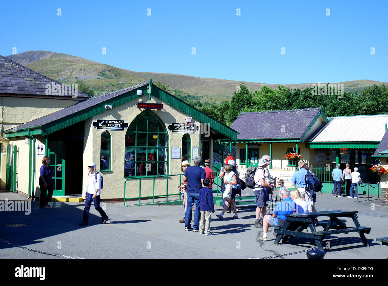Forecourt and ticket office, Llanberis Station, Snowdon Mountain ...
