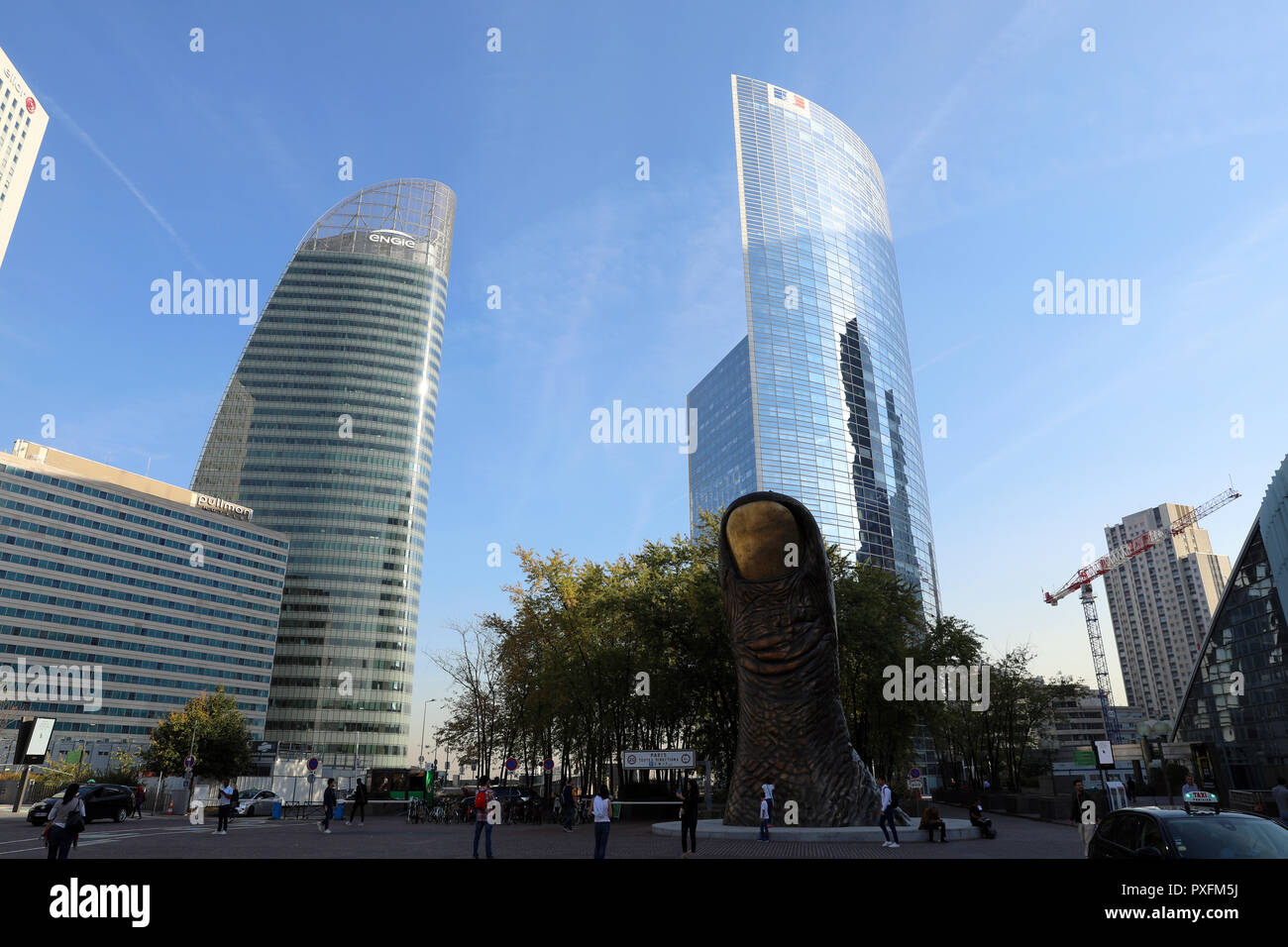 Paris, France - October 16, 2018: Le Pouce, The Giant Thumb Sculpture ...