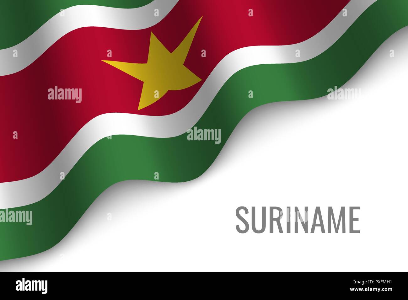 waving flag of Suriname with copyspace. Template for brochure. vector ...