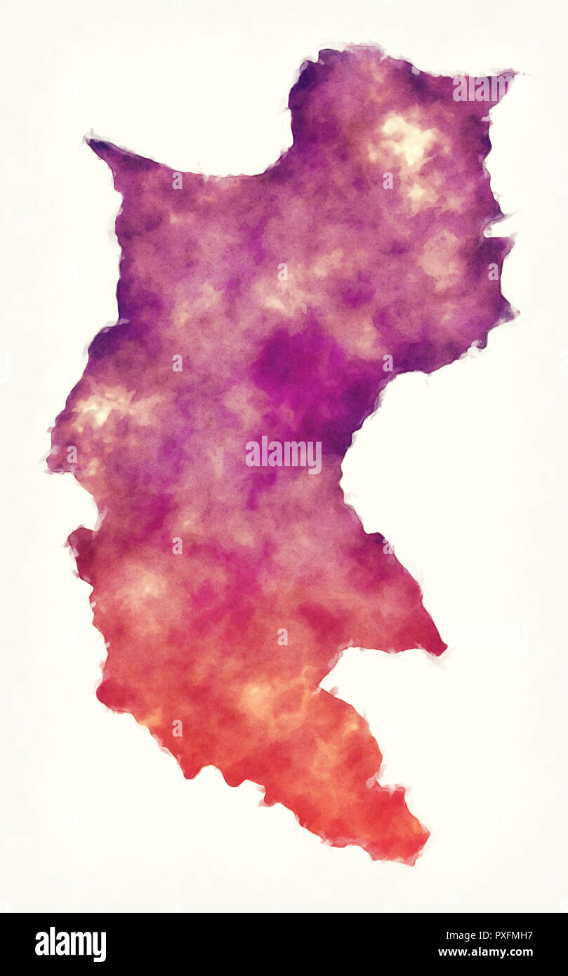 Magdalena department watercolor map of Colombia in front of a white ...