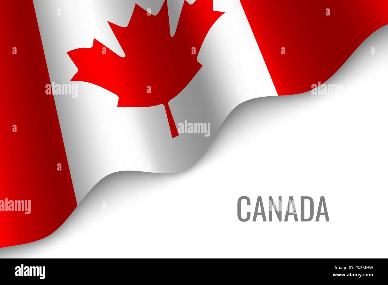 waving flag of Canada with copyspace. Template for brochure. vector ...
