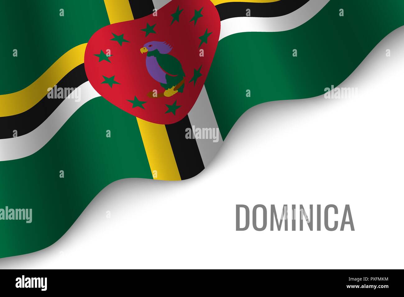 waving flag of Dominica with copyspace. Template for brochure. vector ...